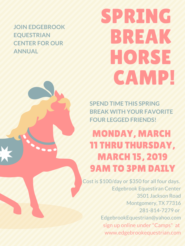 Spring break horse camp 2019 - Edgebrook Equestian Center